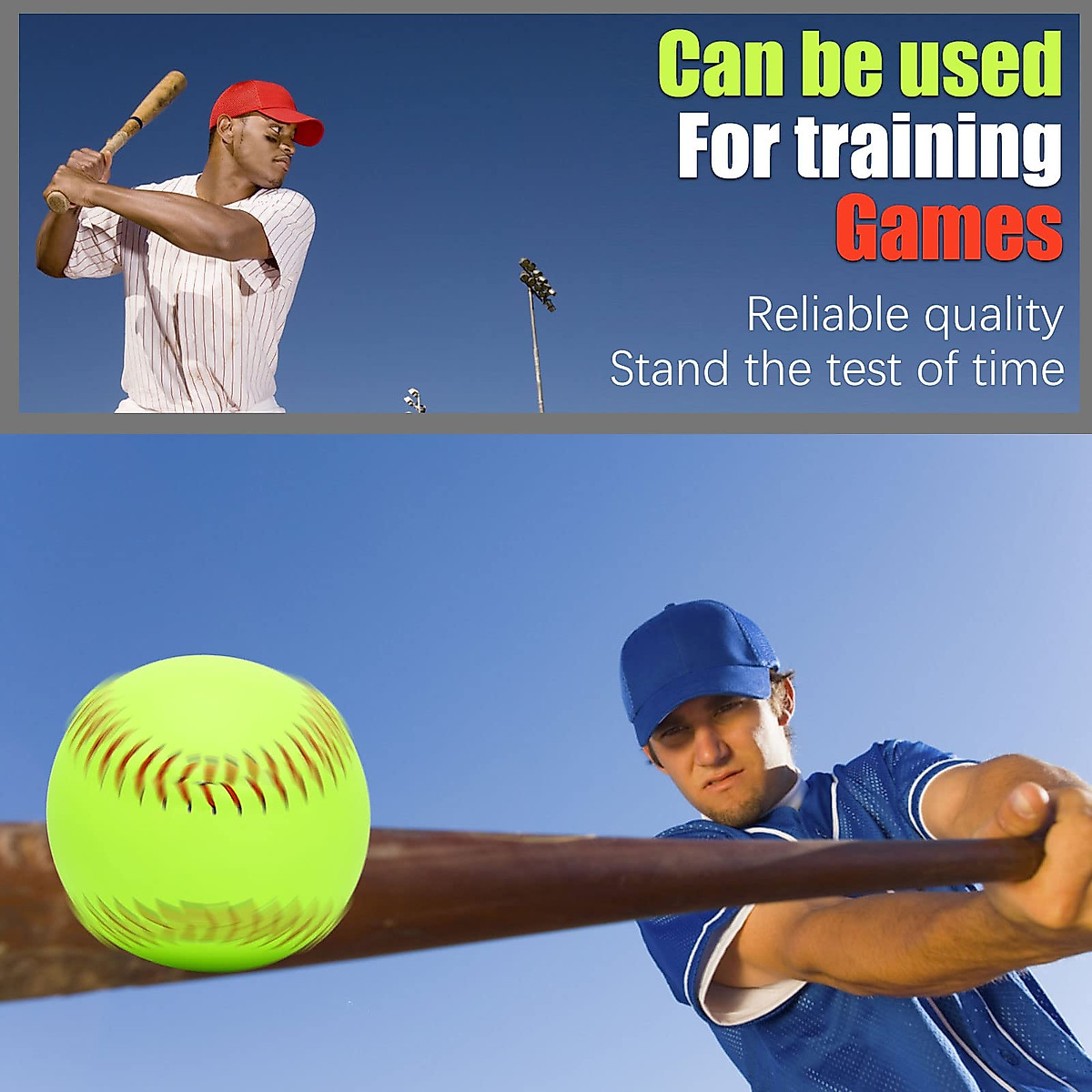 Baisidiwei Practice Softballs Size 12 Inch Softballs. Fastpitch Softballs, Official 12 inch Size and Weight