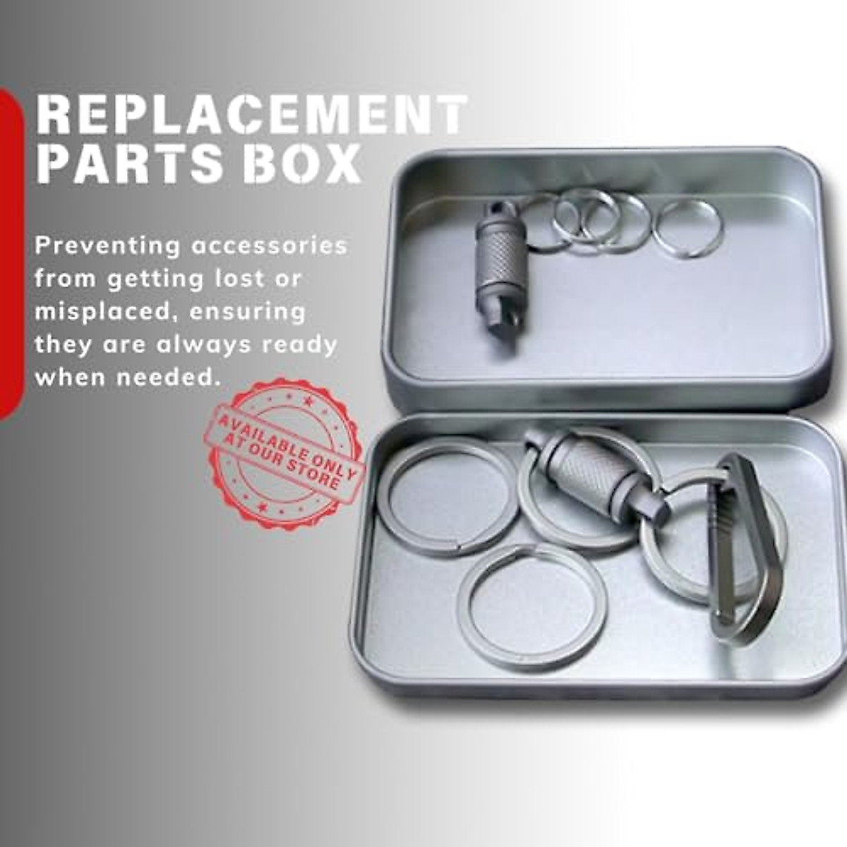 Titanium Quick Release Keychain, Detachable Key Ring Quick Release, Quick Disconnect Keychain, Key Chain Quick Release for Men and Women, Heavy Duty Detachable Keychain with 4 Key Rings, 1 Carabiner