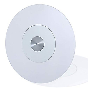 Hermsi 80 cm (30 inch) Tempered Glass Lazy Susan Turntable, Round Tabletop Rotating Serving Tray for Dining Table - Transparent