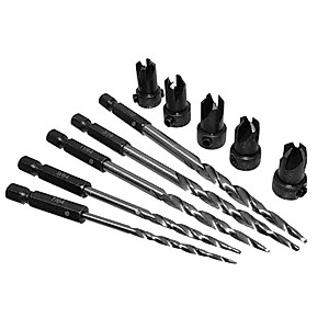 Eyech 5pc Wood Countersink Drill Bit Set Taper Drill Countersink Set 1/4" Hex Shank for Woodworking 7/64 9/64 11/64 3/16 7/32