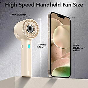 COZOME Personal Fans, Powerful Handheld Fans with 7000RPM Turbo, High Speed USB-C Rechargeable Pocket Fan, Max 16H Working Mini Portable Fans for Women, Mens, Kids, Outdoor, Super Ball, Blue
