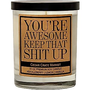 You're Awesome Keep That S Up - Friendship Candle Gifts for Women, Men, Best Friends Birthday Candle Gifts for Friends Female, Funny Candle Gifts for Women, Cute Going Away Gift for BFF, Bestie