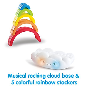 Kidoozie Musical Stack & Learn Rainbow - Stacking Activity Toy for Infants and Toddlers 6-24M - Motion Activated Lights and Sounds - Encourages Early Learning and Fine Motor Skills