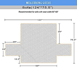 Ameritex Couch Sofa Slipcover 100% Waterproof Nonslip Quilted Furniture Protector Slipcover for Dogs, Children, Pets Sofa Slipcover Machine Washable (Blue, 68")