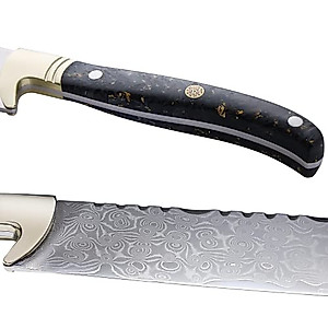 Lichamp Champagne Saber Sword with Forged Damascus Blade Champagne Knife Opener, 16-1/2 inches