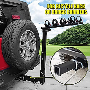 KAIRAY Trailer Hitch Extension Receiver Tube Extenders for 2 Inch Receiver with 5/8 inch Hitch Pin and Clips 7 inch Length 3500 lbs GTW