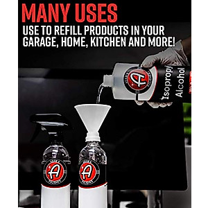 Adam's EZ-Fill Threaded Funnel - Twist On Empty Spray Bottle Refill Funnel | For Home, Car Detailing. Cleaning Supplies, Kitchen, Bath, Essential Oils, Powders | Universal Fit For Various Size Bottles