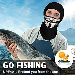 Obacle Balaclava Face Mask Men Women Ski Hunting Cycling (Men with White Gray Face Smile)