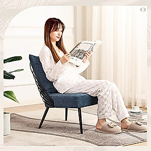 LUE BONA Indoor/Outdoor Handmade Relax Rocking Chair,Comfy Rocker Chair Solid Wood Modern Accent Rocking Glider Chair with Rush Weave for Living Room, Bedroom, Balcony, Patio.