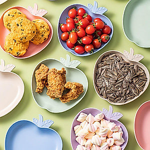 Wumuzai 5 Pack Small Appetizer Plates, 6 Inch Wheat Straw Dessert Salad Plates, Pinch Bowls for Cooking Prep, Plastic Dipping Soy Sauce Dish, Dip Bowls for Party Condiments Side Dish Serving (Beige)