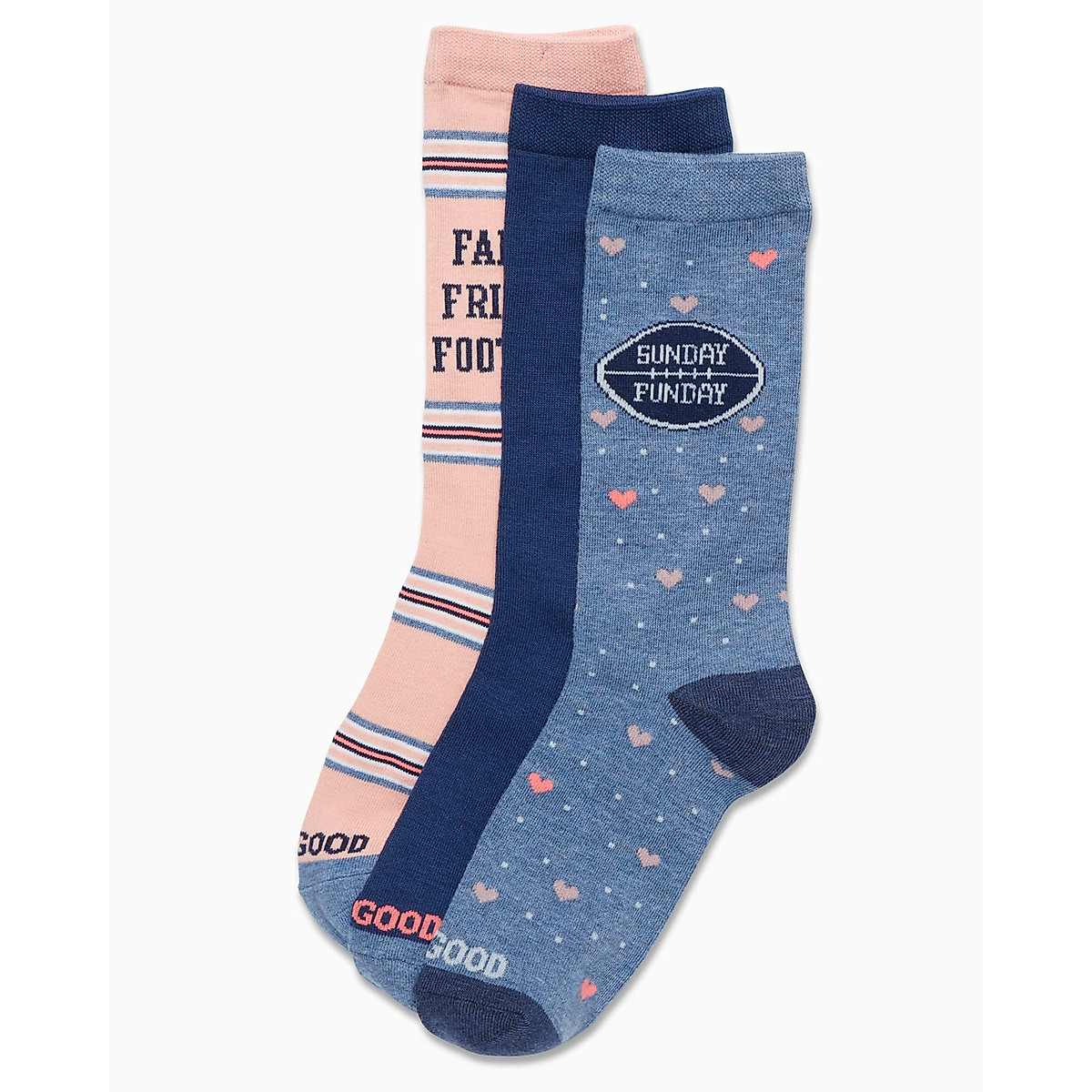 Life is Good Women's Socks - Novelty Crew Cut Socks (3 Pack), Size Shoe Size: 4-10, Navy