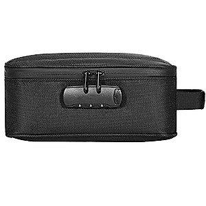Storage Bag Organizer Case with Combination Lock 9.2 x 7.2 x 3.7 Inch Medicine Lock Box Safe Bag for Travel Storage