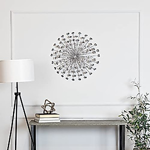 Stratton Home Decor SHD0192 Acrylic Burst Wall Decor, 24", Silver, 24.00 W X 5.00 D X 24.00 H