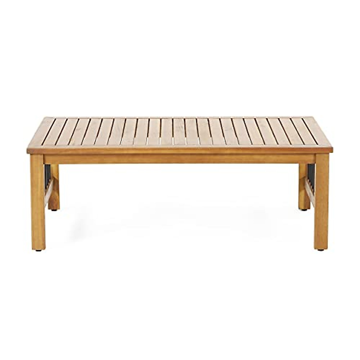 Christopher Knight Home Elias Chat Set, Beige + Teak + Black Metal