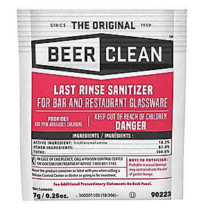 Diversey-90223 Beer Clean Last Rinse Glass Sanitizer, .25oz Powder Packet (100 Pack)