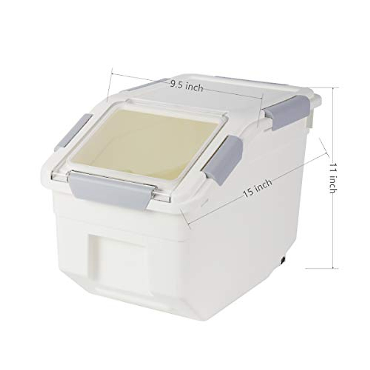 Grain Storage Container 20 lb (10 Liter) with Wheels Seal Locking Lid PP(Pack-2)