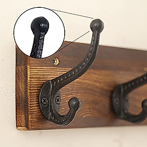 WEBI Rustic Coat Rack Wall Mount,35'' Long 8 Cast Iron Coat Hooks Wall Mounted,Heavy Duty Wall Coat Hanger Hooks for Hanging Coats,Clothes,Rustic Brown