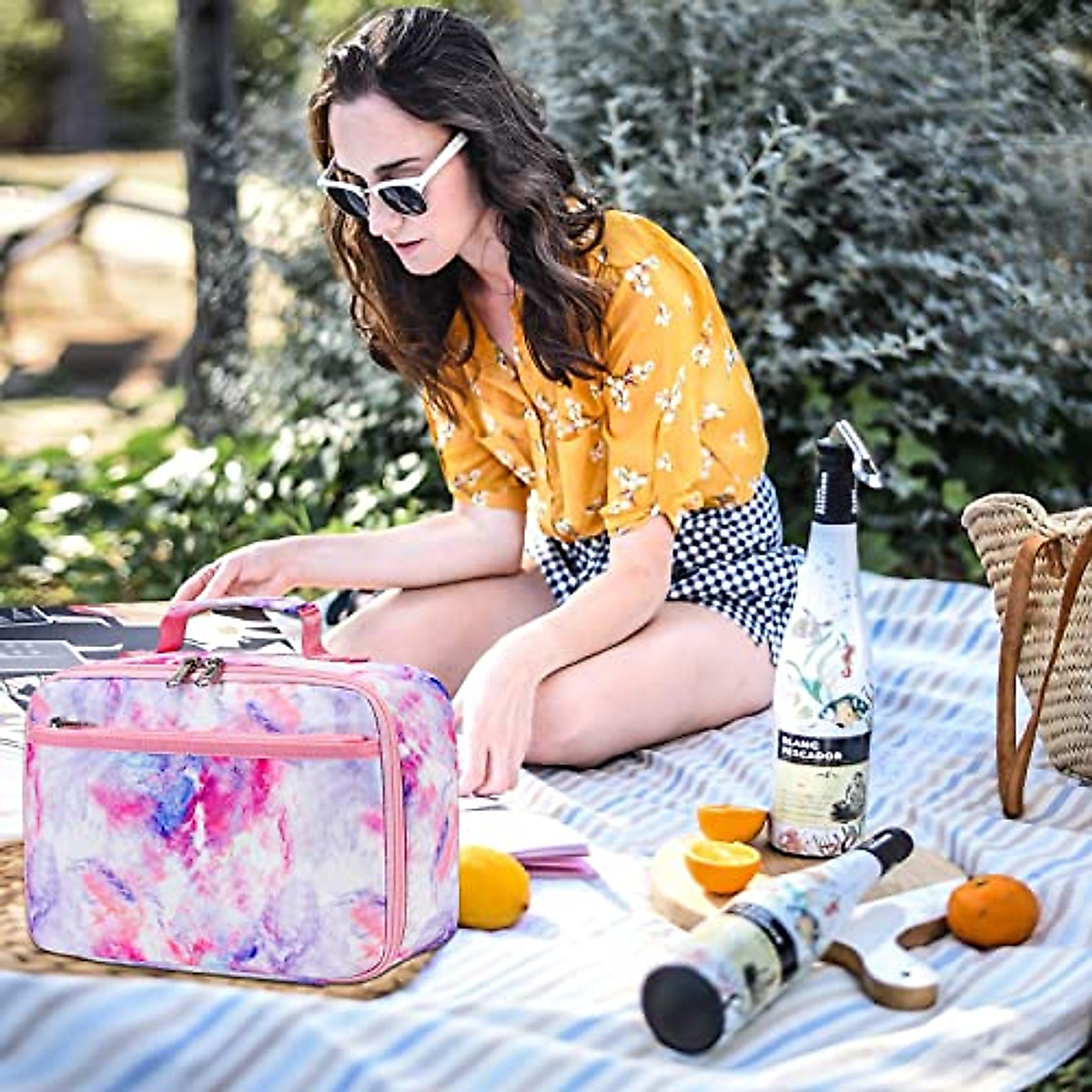 Kids Lunch Box Boys Girls Insulated Lunch Cooler Bag Reusable Lunch Tote Kit for School Travel (878 Galaxy-Purple)