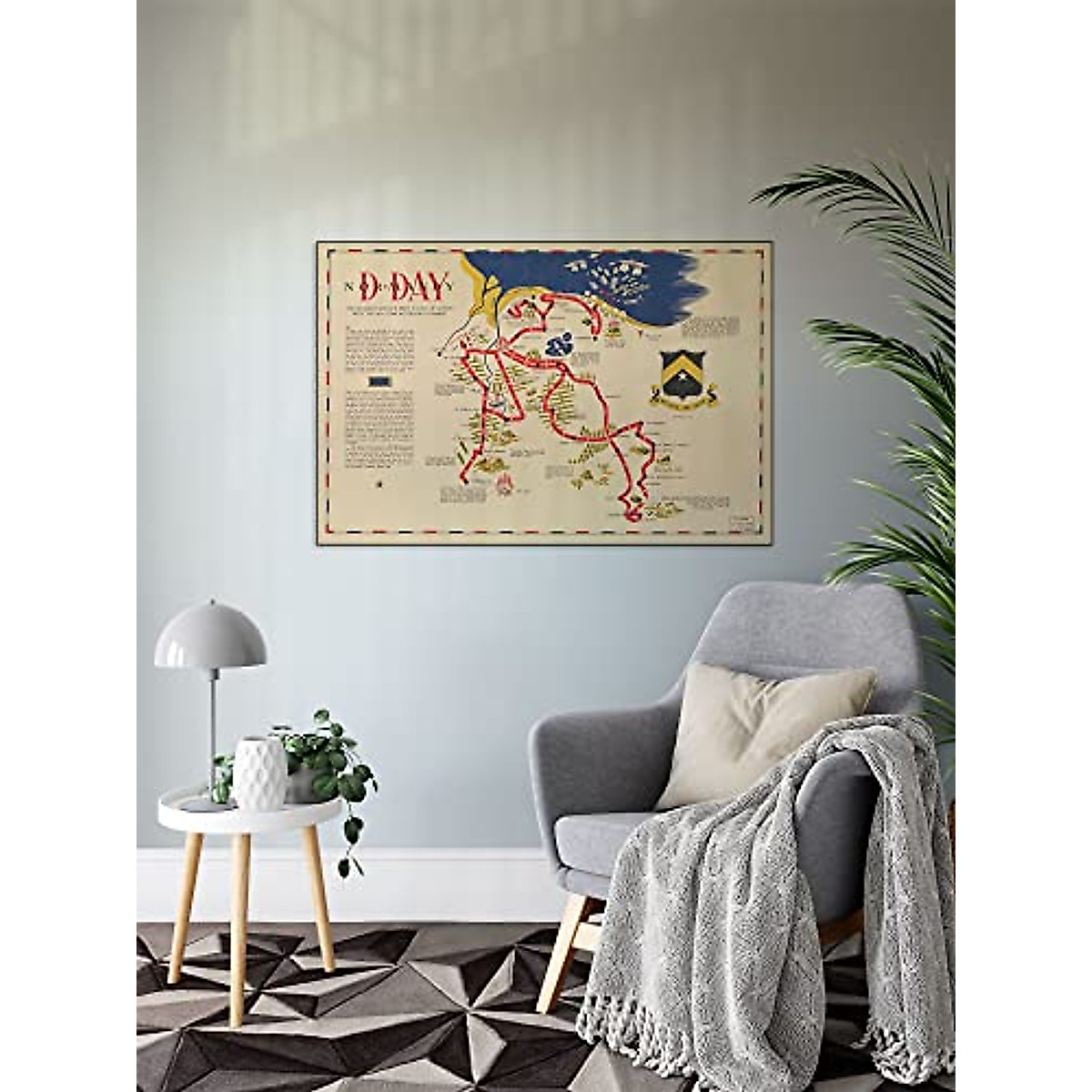 Vintage Photograph of Normandy D-Day WW2 Map Print, 1994 World War 2 Wall Art D-Day Military Decor Gifts - Historical Poster and Art Prints War Military American History (16x24)