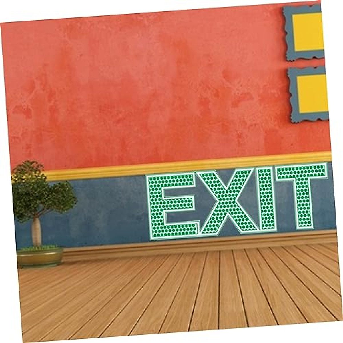 ULTECHNOVO Luminous Exit Sign Noctilucence Exit Sign Exit Sign Sticker Exit Wall Sticker Exit Decal Safety Exit Sign Wall Sticker Exit Luminous Sticker Emergency Door Exit Sign Emblems Green