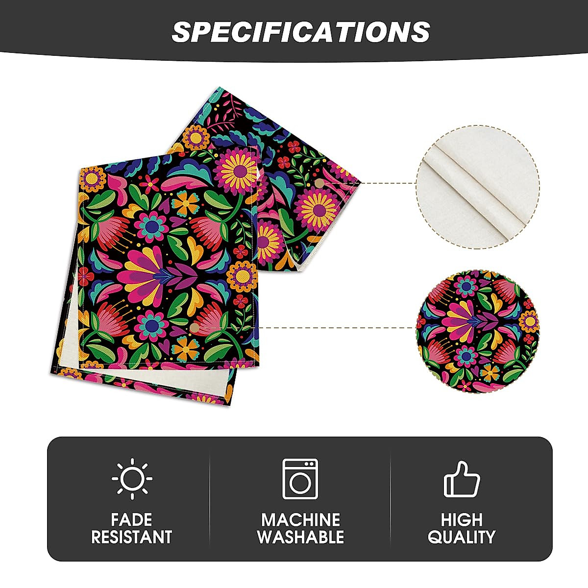 Artoid Mode Floral Dia De Los Muertos Serape Fiesta Mexican Table Runner, Mexico Day of The Dead Kitchen Dining Table Decoration for Home Party Decor 13x72 Inch