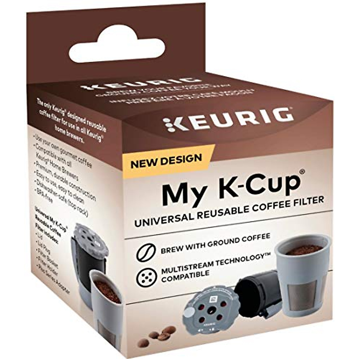 Keurig K-Supreme Plus SMART Coffee Maker, Single Serve K-Cup Pod Coffee Brewer, BREWID and MultiStream Technology, 78 Oz & My K-Cup Universal Reusable Filter MultiStream Technology - Gray