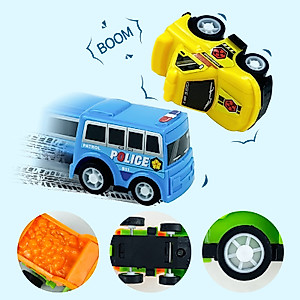20 Pack Pull Back City Cars and Trucks Toy Vehicles for Toddlers 1-3 Mini Car Toys Fire Trucks & Construction Vehicles & Police Cars Play Set for Kids 3 4 5 6 7 Goodie Bag Stuffers Party Favors