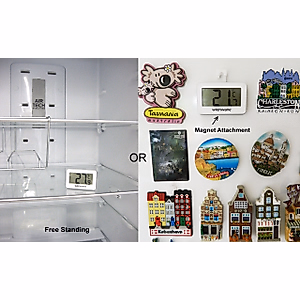 Wrenwane Digital Refrigerator Freezer Room Thermometer, No Frills Simple Operation, White