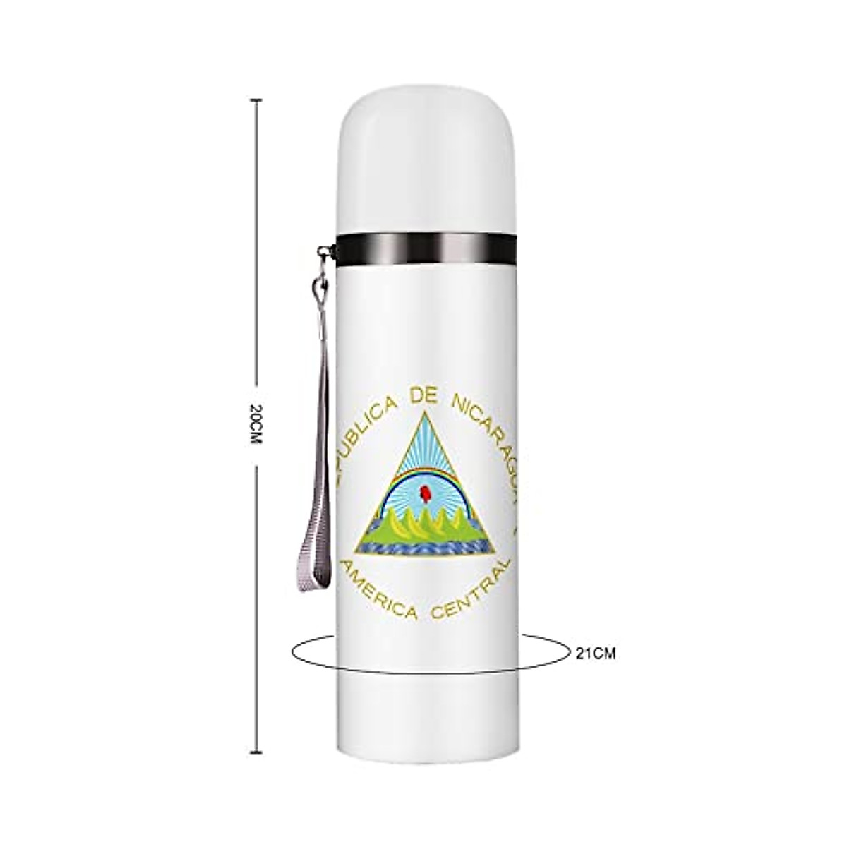 Coat of Arms of Nicaragua. Insulated Water Bottle 19 OZ Stainless Steel Travel Mug For Drink Sports Camping Hiking Outdoors