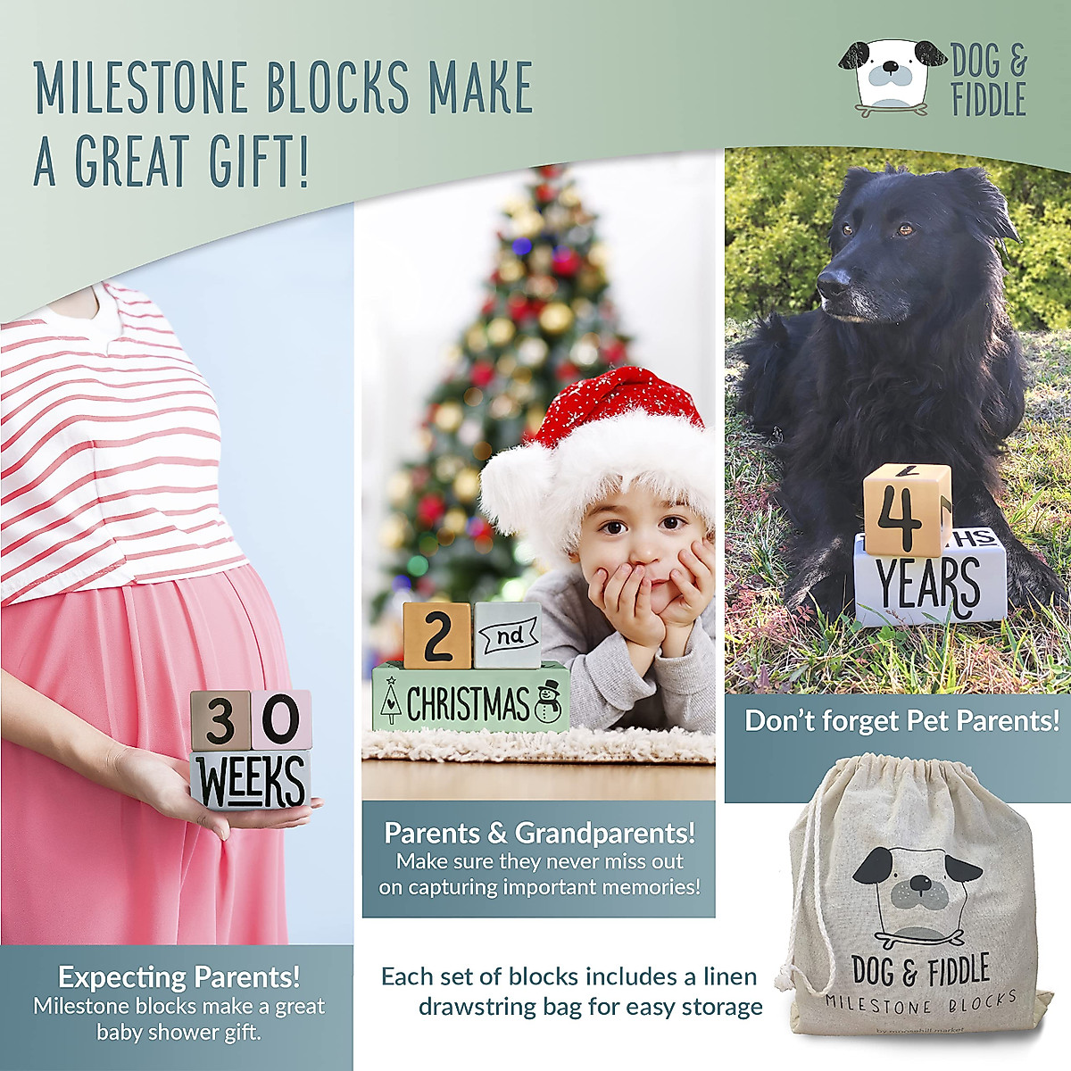 Dog & Fiddle Baby Milestone Blocks & Baby Shower Gifts. Baby Girl Baby Month Milestone Baby Girl Shower Gift Milestone Blocks for Baby boy Baby Age Milestone Blocks Baby Months Photo Prop