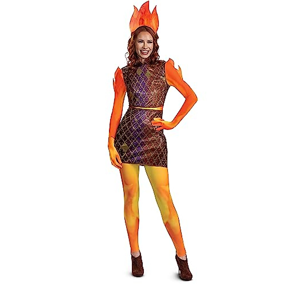 Ember Costume, Official Disney Pixar Elemental Costume for Adults, Size Large (12-14)