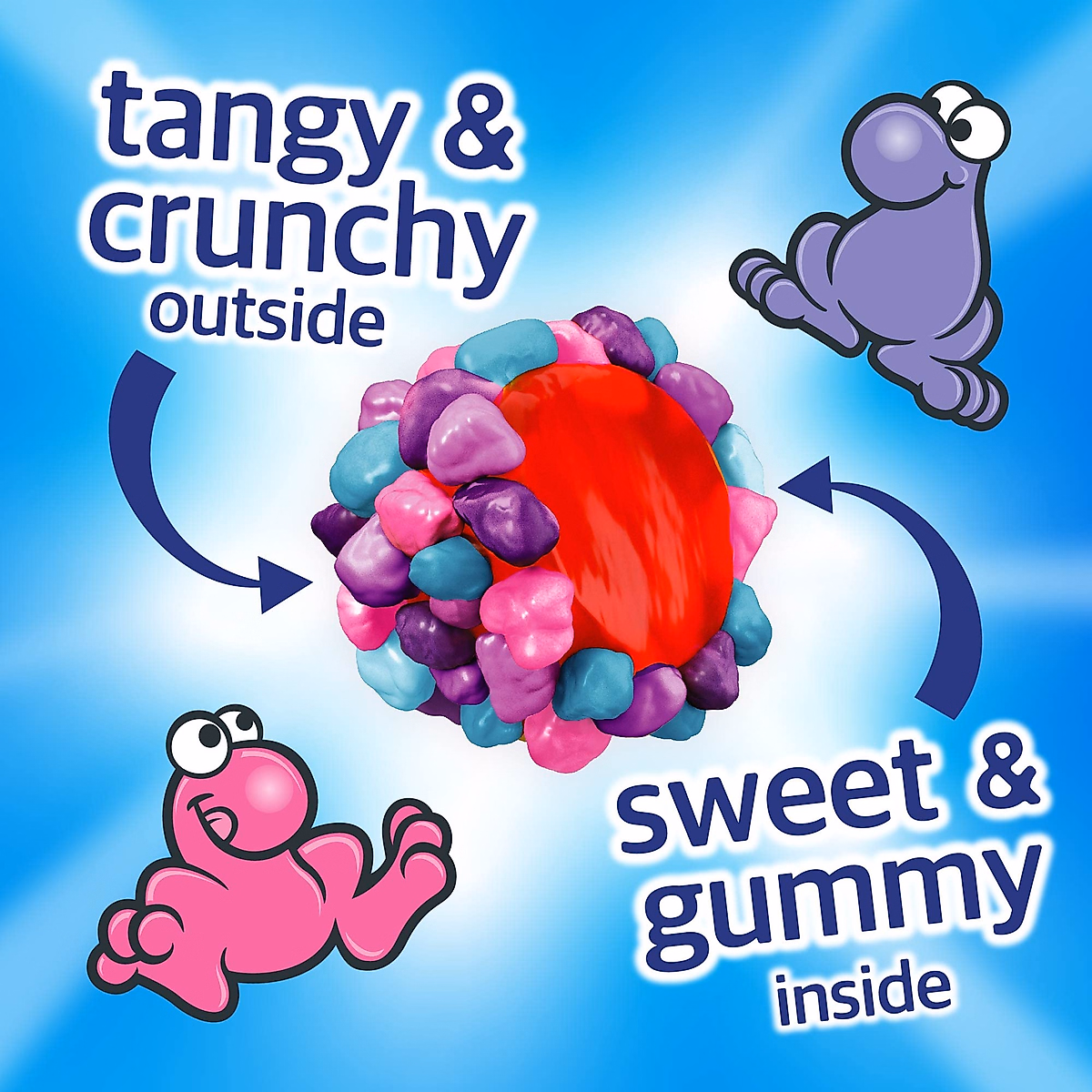 Bundle of Nerds Gummy Clusters Candy, Rainbow, Very Berry, Resealable 8 Ounce Bags (Pack of 2)