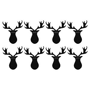8PCS Xmas Elk Head Cutter Fork Bag Christmas Tableware Cover Decoration Decor for Celebration Party