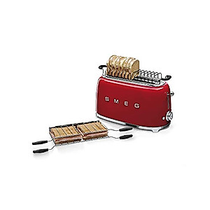 SMEG TSF02RDUS 50's Retro Style 4 Slice Toaster, Red