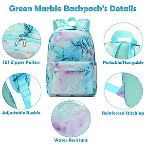 Girls Bookbag with Lunch Box for School, 3PCS Backpack for Girls with Lunch Bag & Pencil Case, Large Capacity Kids Schoolbag for Preschool Kindergarten Elementary