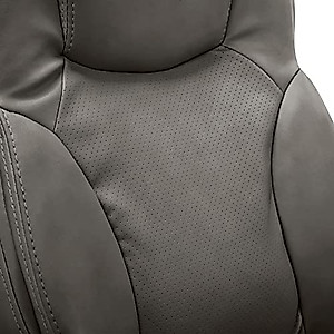 Serta Executive High Back Office Chair with Lumbar Support Ergonomic Upholstered Swivel Gaming Friendly Design, Bonded Leather, Space Gray