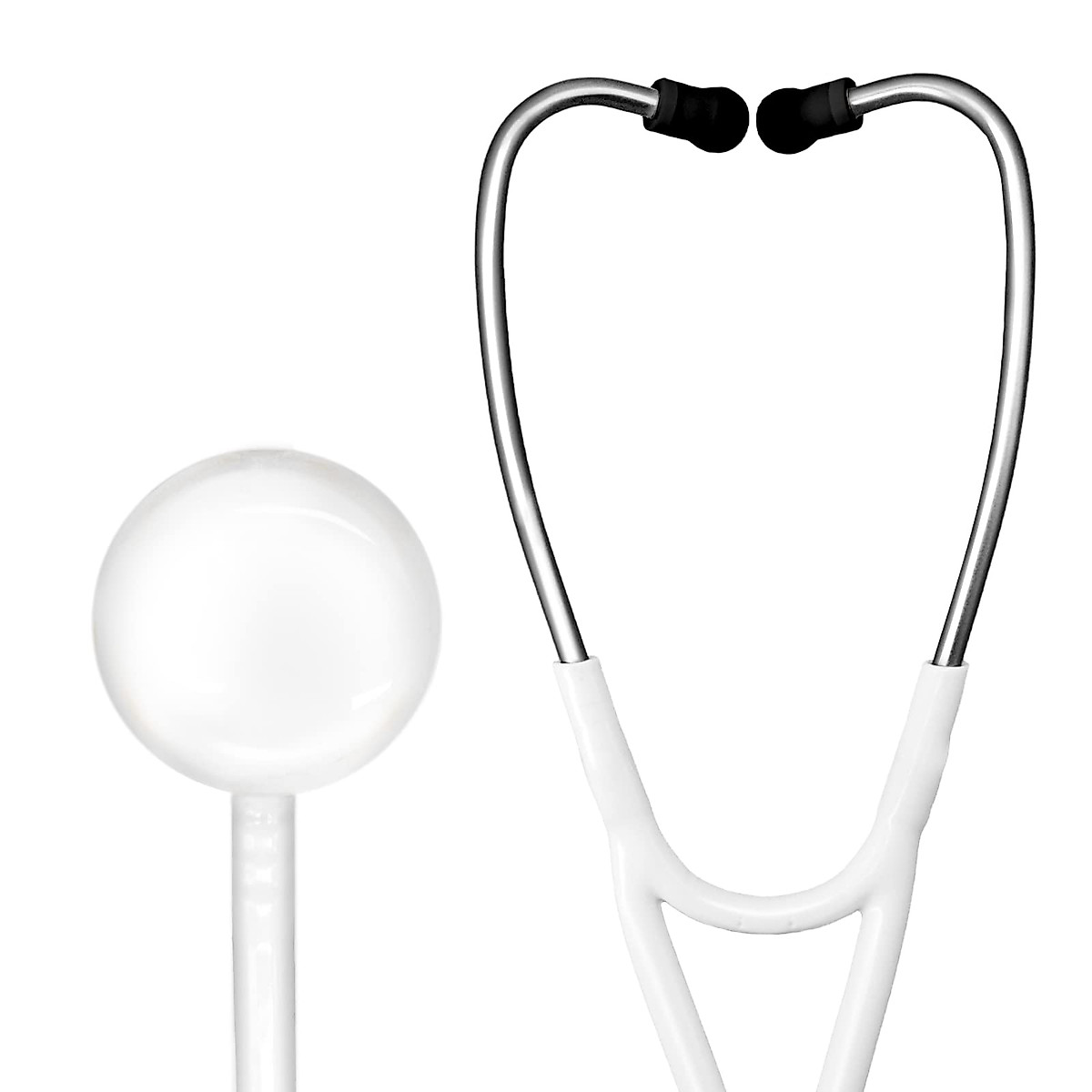 FriCARE Cardiology Stethoscope Single Head Agate (White Chestpiece, White Tube)