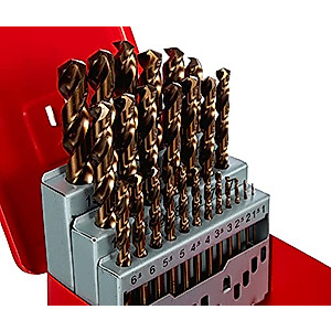 RUKO 215215 HSSE-Co 5 Twist Drill Set, DIN 338, 25 Pieces
