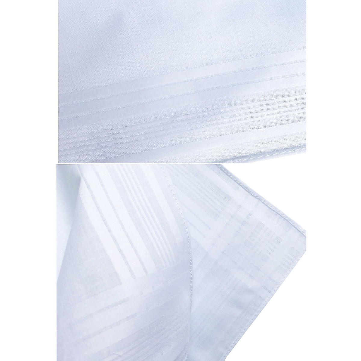 LACS Men's Solid White Cotton Handkerchiefs Pack