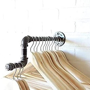 Ironwerks Designs 15" Urban Industrial Pipe Wall Rack - Clothing Rack, Closet Organization, Retail Display, Made From Real Plumbing Black Iron Pipe