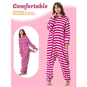 QSTYLE Adult Animal Onesie Halloween Costume,One Piece Cosplay Suit for Women and Men