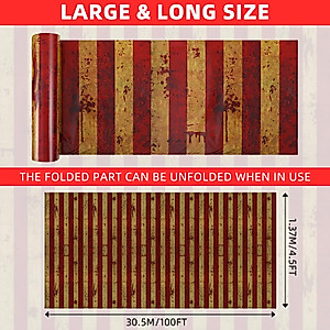 Dandat 100 Ft Long Creepy Carnival Tablecloth Roll for Halloween Bloody Circus Tent Backdrop Evil Carnival Decorations for Clown Room Wall Horror Scary Birthday Party Supplies for Halloween Circus