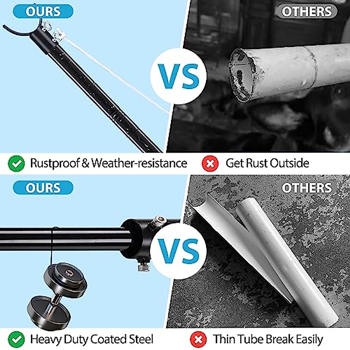 Tetherball Ball and Rope Set Pole Equipment, Probable Tether Balls Set with Heavy Duty Anchor for Peach Sand, Backyard, Playground, 2.8-8.7 FT Height Adjustable Metal Pole, Soft Paddled Rubber Ball