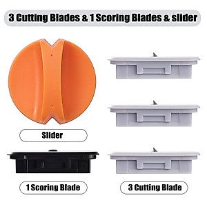 Giftgorde 4-Pack Trimmer Replacement Blades for Fiskars Paper Trimmer, Replacement Blade for All Series of Fiskars/Portable&Precision Trimmer,Arts and Crafts,3 Cutting&1 Scoring Blades,a Slider,Orange