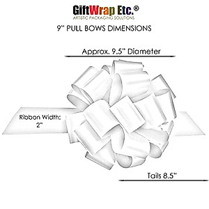 Gold, White, Green, Blue, Red Pull Bows for Gifts - 9" Wide, Set of 5, Easter, Presents, Gift Basket, Christmas, Birthday, Holiday Embellishments, Office, Fundraiser, Wreath, Swag, Decoration