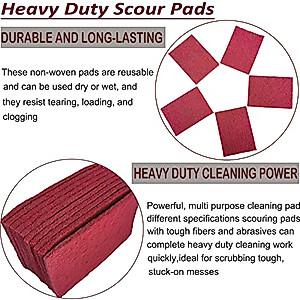 Tonmp 10 Pack 6" x 9" 400 Grit General Purpose Scuff Pads for Scuffing, Scouring, Sanding, Paint Primer Prep Adhesion Scratch - Surface Preparation Automotive Car Auto Body Woodworking (Red)