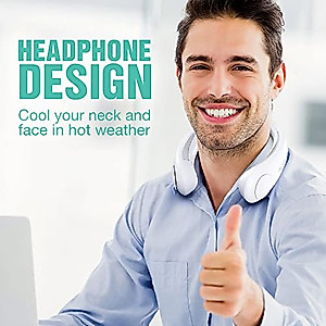 WITHOUSE Portable Neck Fan, Personal Bladeless Hand Free Mini Small Fans with 4400mAh Rechargeable Battery and 3 Adjsutable Speed Quiet for Run, Work, Travel and Camping Outdoor