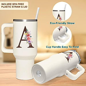 Personalized Gifts For Women - Personalized Gifts For Birthday, Christmas - Monogrammed Gifts Customized Gifts For Woman, Mom, Wife, Best Friend, Sister, Coworkers - Custom Tumbler With Handle 40oz