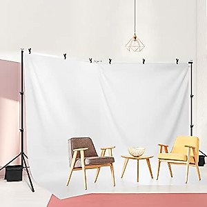 Julius Studio 20 feet Max Crossbar, 250° Rotatable Angle, Double Wide Telescopic Backdrop Stands, Background Support System with 6 Spring Clamps and 3 Counter Weight Sand Bags, JSAG794