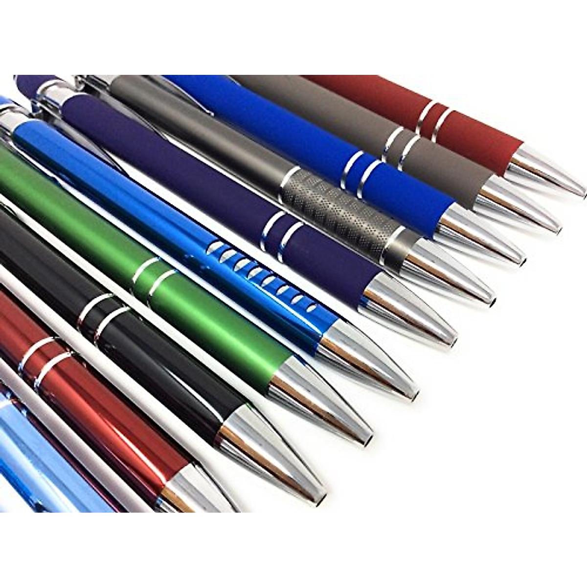 5 lb. Box of Assorted Misprint Metal Retractable Ball Point – Bulk Misprinted Pens, Stylus Tip, Comfort Grips, Wholesale Office Home School Black Blue Ink – Approximately 120 Pens per Box